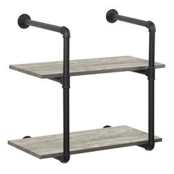 Dakota™ 24"W x 23"H x 14-1/2"D Ponderosa 2-Tier Wall Shelf with Black ...