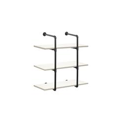 Dakota™ 36"W x 36-1/2"H x 14-1/2"D White 3-Tier Wall Shelf with Black ...
