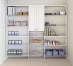 Dakota Closets™ 99"W x 86-1/2"H x 14-5/8"D White Wooden Pantry System ...