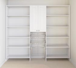 Dakota Closets™ 99"W x 86-1/2"H x 14-5/8"D White Wooden Pantry System ...
