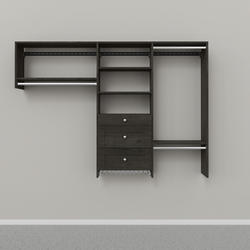Dakota Closets™ 87"W x 61-1/4"H x 14"D Charcoal Wooden Wall-Mounted ...