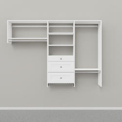 Dakota Closets™ 87"W x 61-1/4"H x 14"D White Wooden Wall-Mounted Closet ...