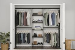 Dakota Closets™ 99"W x 86-1/2"H x 14"D Charcoal Wooden Reach-In Closet ...