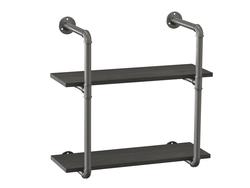 Dakota™ 24"W x 23"H x 10-1/2" Charcoal 2-Tier Wall Shelf with ...