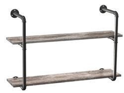 Dakota™ 36"W x 23"H x 10-1/2"D Harvest 2-Tier Wall Shelf with Black ...