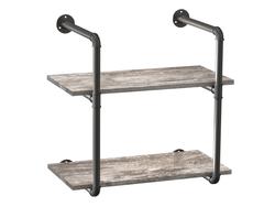 Dakota™ 24"W x 23"H x 14-1/2"D Harvest 2-Tier Wall Shelf with Black ...