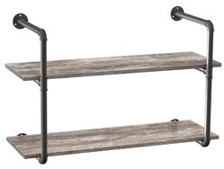 Dakota™ 36"W x 23"H x 14-1/2"D Harvest 2-Tier Wall Shelf with Black ...