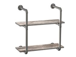 Dakota™ 24"W x 23"H x 10-1/2" Harvest 2-Tier Wall Shelf with Industrial ...