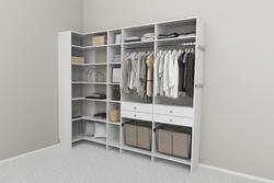 Dakota Closets™ 101"W x 86-1/2"H x 25-1/2"D White Corner Closet System ...
