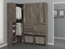 Dakota Closets™ 76-1/4"W x 86-1/2"H x 31-7/8"D Cottage Corner Wooden ...