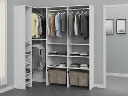 Dakota Closets™ 76-1/4"W x 86-1/2"H x 31-7/8"D White Corner Wooden ...