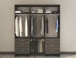 Dakota Closets™ Charcoal Wooden Walk-In Closet System at Menards®