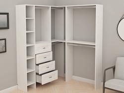 Dakota Closets™ 62-5/8"W x 86-1/2"H x 63-1/8"D White Corner Walk-In ...