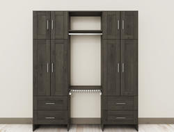 Dakota Closets™ 75"W x 86-1/2"H x 14-5/8"D Charcoal Wooden Closet ...