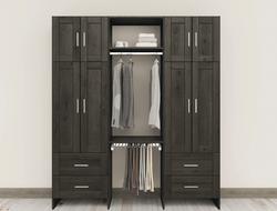 Dakota Closets™ 75"W x 86-1/2"H x 14-5/8"D Charcoal Wooden Closet ...