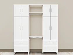 Dakota Closets™ 75"W x 86-1/2"H x 14-5/8"D White Wooden Closet System ...