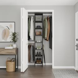 Dakota Closets™ 36-3/8"W - 53-1/8"W Adjustable Charcoal Entryway Closet ...