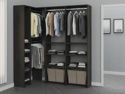 Dakota Closets™ 76-1/4"W x 86-1/2"H x 31-7/8"D Charcoal Corner Wooden ...