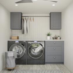 KLËARVŪE Cabinetry® Strömma® Gray Laundry Room - Cabinets Only at Menards®