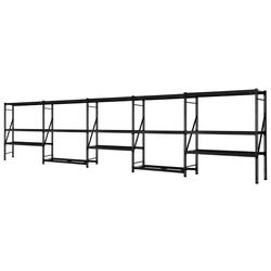 Performax® 34' 2"W x 90"H x 24"D Black 5-Section Shelving System at ...