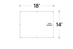 14'W x 18'L x 8'H Partially Enclosed Pro-Port™ Embedded Posts Material ...