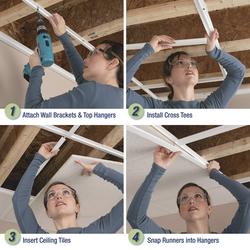 CeilingMAX® 8' x 1" White Ceiling Grid Wall Bracket at Menards®