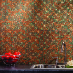 Fasade® Lotus 18" x 24" Copper Fantasy Vinyl Backsplash Tile - 5 Pack ...