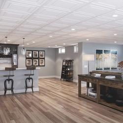 Genesis™ Designer PVC 2' x 2' White Icon Relief Drop Ceiling Tile at ...