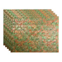 Fasade® Lotus 18" x 24" Copper Fantasy Vinyl Backsplash Tile - 5 Pack ...