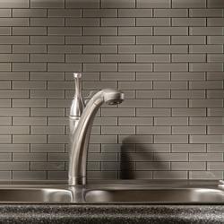 Aspect™ 12.5" x 4" Leather Peel & Stick Matted Subway Glass Backsplash ...