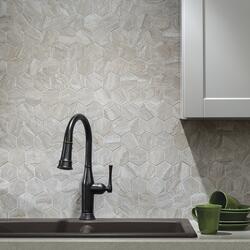 Aspect™ Collage 10" x 8.7" Travertine Hex Peel & Stick Vinyl Backsplash ...