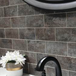 Aspect™ 12" x 12" Ancient Cork Peel & Stick Collage Beveled Backsplash ...