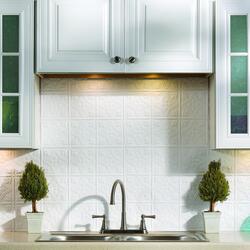 Fasade® Traditional 1 - 18" x 24" Matte White Vinyl Backsplash Tile at ...