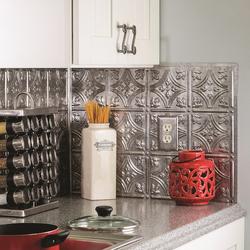 Fasade® Traditional 1 Crosshatch Silver Backsplash Kit - 15 Sq. Ft. at ...