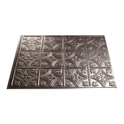 Fasade® Traditional 1 - 18" x 24" Brushed Nickel Vinyl Backsplash Tile ...