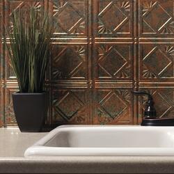 Fasade® Traditional 4 18" x 24" Copper Fantasy Vinyl Backsplash Tile ...