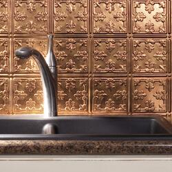 Fasade® Traditional 10 18" x 24" Antique Bronze Vinyl Backsplash Tile ...