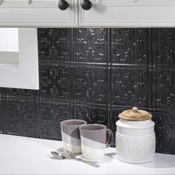 Fasade Traditional 10 18" x 24" Brushed Onyx Vinyl Backsplash Tile - 5 ...