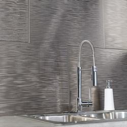 Fasade® Ripple 18" x 24" Brushed Nickel Vinyl Backsplash Tile - 5 Pack ...