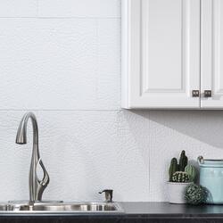 Fasade® Safari 18" x 24" Matte White Vinyl Backsplash Tile - 5 Pack at ...