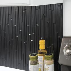 Fasade Skyline 18" x 24" Brushed Onyx Vinyl Backsplash Tile - 5 Pack at ...