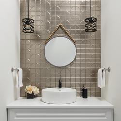 Fasade Crescent 18" x 24" Brushed Nickel Vinyl Backsplash Tile - 5 Pack ...