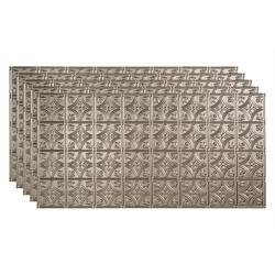 Fasade® Traditional 1 Vinyl 2' x 4' Brushed Nickel Glue-Up Ceiling Tile ...