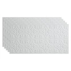 Fasade® Traditional 2 Vinyl 2' x 4' Matte White Glue-Up Ceiling Tile ...