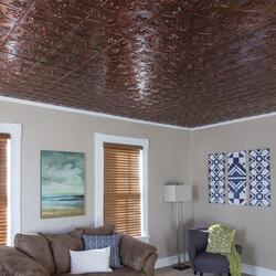 Fasade® Traditional 2 Vinyl 2' x 4' Moonstone Copper Glue-Up Ceiling ...