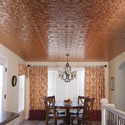 Fasade® Traditional 2 Vinyl 2' x 4' Polished Copper Glue-Up Ceiling ...