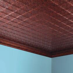 Fasade® Traditional 10 Vinyl 2' x 4' Moonstone Copper Glue-Up Ceiling ...