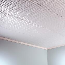 Fasade® Dunes Vertical Vinyl 2' x 2' Gloss White Glue-Up Ceiling Tile ...