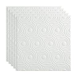 Fasade® Cyclone Vinyl 2' x 2' Matte White Glue-Up Ceiling Tile - 5 Pack ...