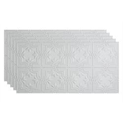 Fasade® Regalia Vinyl 2' x 4' Gloss White Glue-Up Ceiling Tile - 5 Pack ...